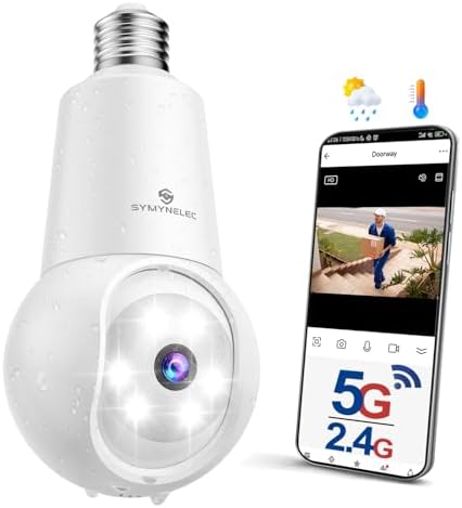 Amazon.com : 5G& 2.4G Light Bulb Security Camera, 6MP Dual Lens WiFi ...