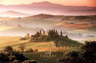Amazon.com: Tuscany, Italy Countryside Art Poster Print - 24x36 Poster ...