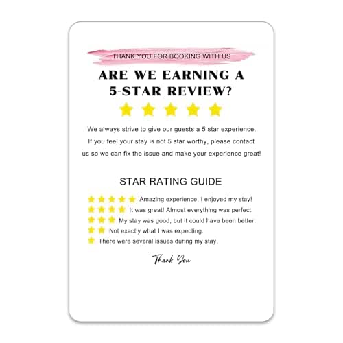 Amazon.com: Magnetic Five Star Review Request Sign for Airbnb VRBO and ...