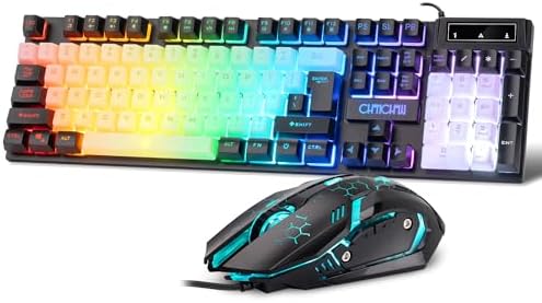 BAKTH Multiple Color Rainbow LED Backlit Mechanical Feeling USB Wired ...