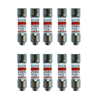 10-Pack New ATDR10 ATDR-10 ATDR-10A 600Vac Slow Blow Class CC Cartridge ...