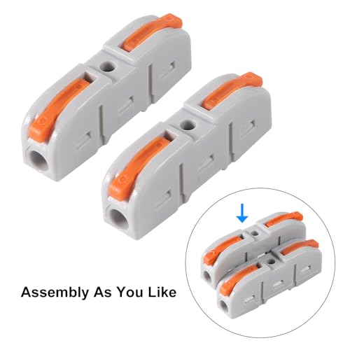 Snapklik.com : 50PCS Lever Wire Connectors, 1 To 1 Inline Assemblable ...