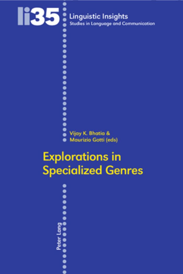 Amazon.com: Explorations in Specialized Genres (Linguistic Insights ...