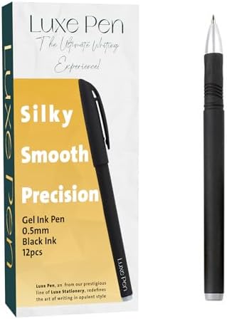 Amazon.com: Luxe Pen, Gel Pens, (0.5mm) Point, Black Ink Gel Pen, 12 ...