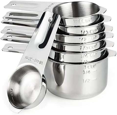 Amazon.com: Measuring Cups Stainless Steel 7 Piece Stackable Set for ...