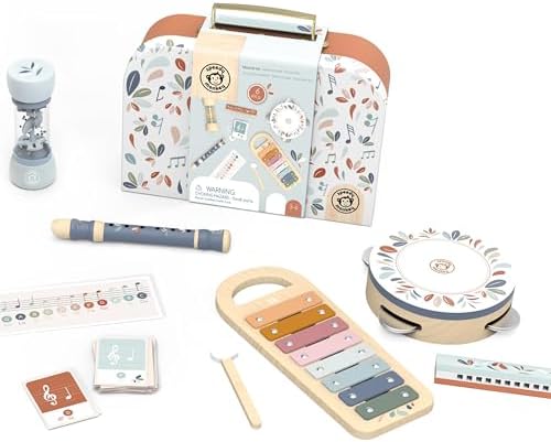 Amazon.com: SPEEDY MONKEY Wooden Musical Instrument Set for Early ...