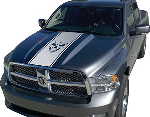 Amazon.com: Skull Hood Racing Stripe, Custom Truck Hood Vinyl Decal ...