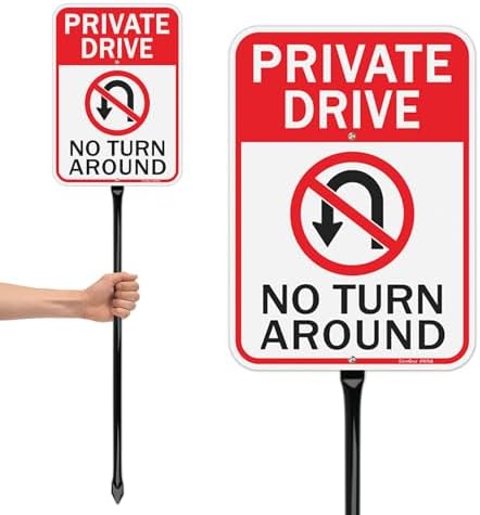 Amazon.com: GicnKeuz Private Driveway No Turn Around Signs with 36 ...