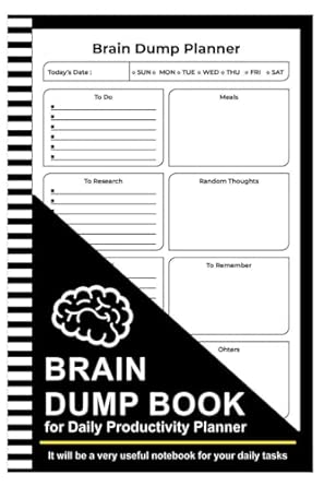 Amazon.com: Brain Dump Book for Productivity Planner: Tracker for Goals ...