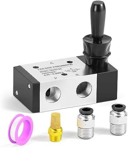 MAYMII 4H210-085 Way Pneumatic Air Hand Lever Operated Valve Solenoid Valve Port 1/4" Manual ...