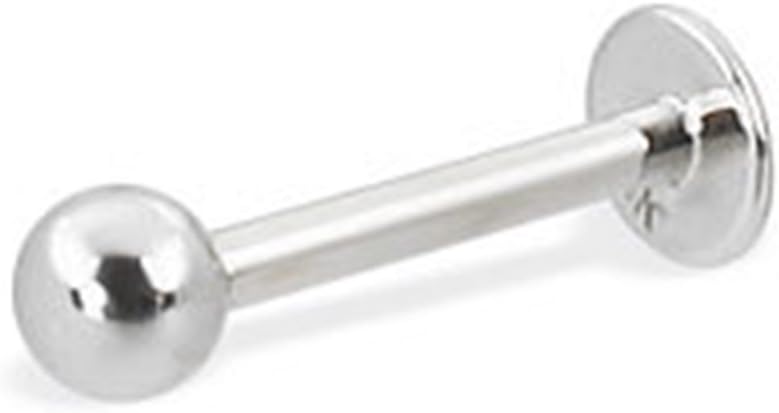 Amazon.com: MsPiercing 14K Gold Labret, Gauge: 16 (1.2Mm), 14K White ...
