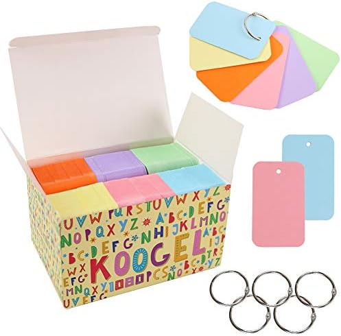 Amazon.com : Ctosree 1440 Pcs Index Cards with Ring 12 Color Morandi ...