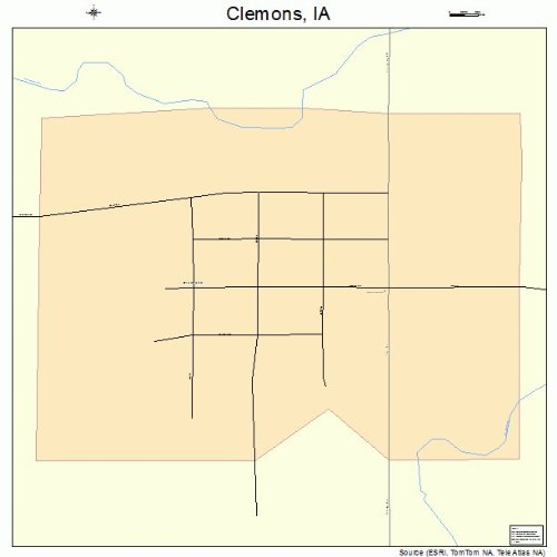 Amazon.com: Large Street & Road Map of Clemons, Iowa IA - Printed ...
