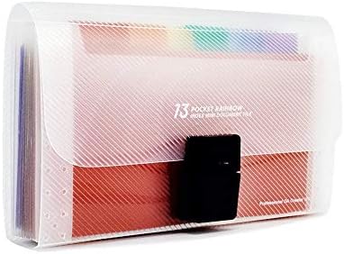 A6 Mini Expanding File Folder 13 Pockets Portable Rainbow Document ...
