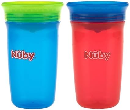 Amazon.com : Nuby Wonder Cup with 360 Smart Edge Silicone Rim - (2-Pack ...