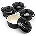 Amazon.com: Kook Ceramic Mini Cocotte Set, Small Casserole Dishes with ...