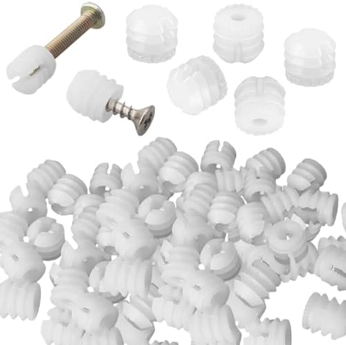 Plastic Hinge Dowel Inserts with Screws 100 Pack : Amazon.co.uk: DIY ...