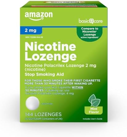 Amazon.com: Amazon Basic Care Nicotine Polacrilex Lozenge, 2 mg ...