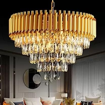Buy DONERIA Modern Diamond Cut k9 Crystal Chandelier with Alloy Metal ...