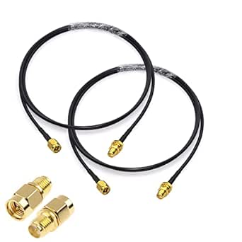 Amazon.com: Woostars 2pack 3ft WiFi Antenna Extension Cable RG174 RF SMA Male to SMA Female ...