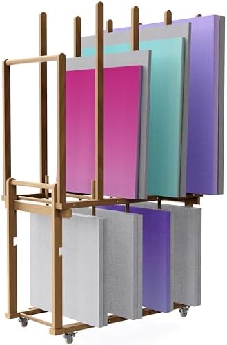 Amazon.com: UNZERO 2-tier Art Canvas Storage rack with Handle & Caster ...