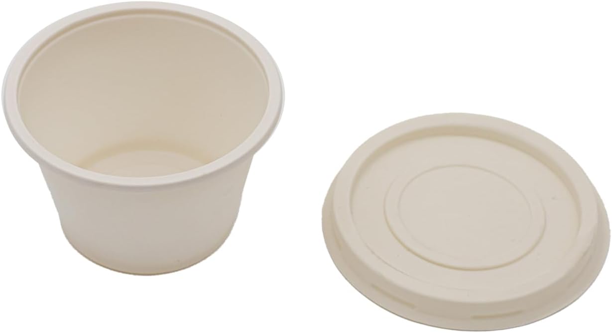 Amazon.com: Ecokiwi Souffle with Lid 4 oz. Biodegradable Made of Corn ...