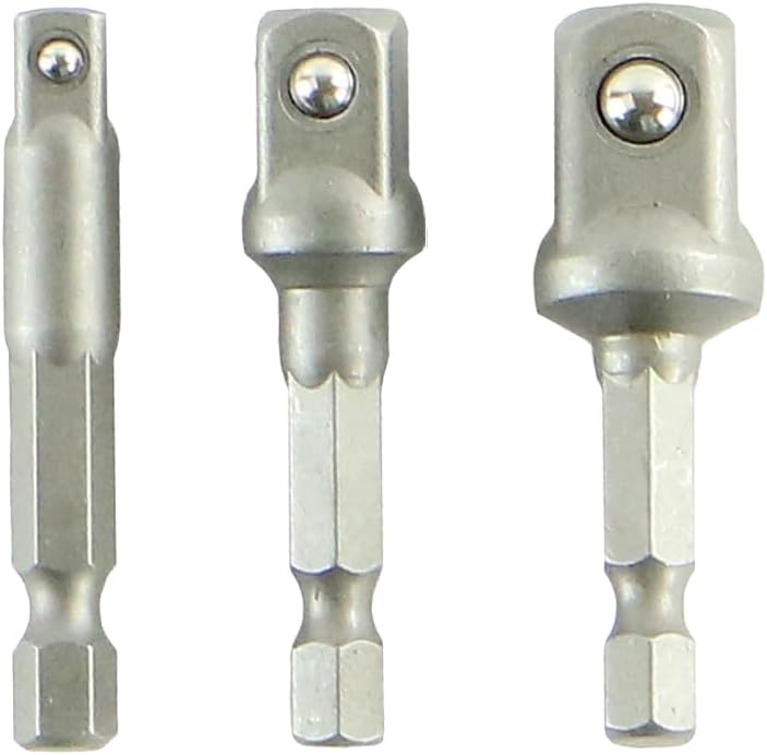 MichaelPro 3Pc Socket Adapter Set 1/4-inch, 3/8-inch, 1/2-inch, Hex ...