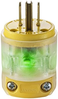 Leviton 515PV-LIT 10 Pack 15 Amp Straight Blade Grounding Lighted Plug ...