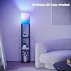 SUNMORY Floor Lamp with Shelves, RGB Light Dimmable Standing Lamp with ...