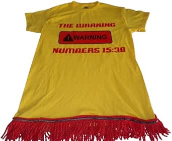 The Warning Numbers 15:38 2XL-Yellow Shirt Red Fringes | Amazon.com