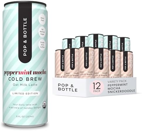 Amazon.com: Pop & Bottle Oat Milk Lattes- Cold Brew, Cold Brew Coffee ...