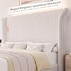 Amazon.com: Keyluv Queen Bed Frame with 54” Tall Faux-Fur Wingback ...