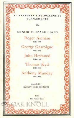 Amazon.com: MINOR ELIZABETHANS: ROGER ASCHAM 1946-1966 GEORGE GASCOIGNE ...