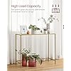 VASAGLE Console Table, Tempered Glass Table Top, Metal Frame, Heavy ...