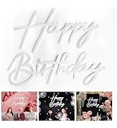 Amazon.com: Glitter Happy Birthday Sign for Backdrop - Felt Happy ...