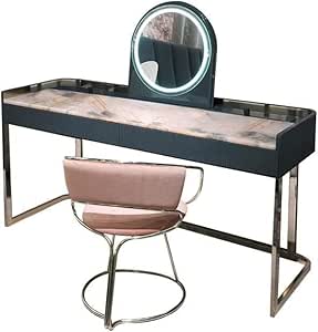 Amazon.com: Marble Dresser Bedroom Stainless Steel Makeup Table with ...
