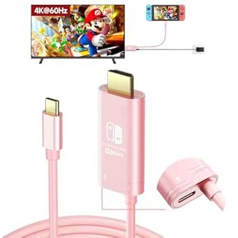JEMDO 4K@60Hz USB C to HDMI Cable for Nintendo Switch NS/OLED/Steam Deck/ROG Ally, 2m/6.6FT ...