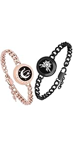 Long Distance Touch Bracelets,Vibration & Light up Couples Bracelets ...