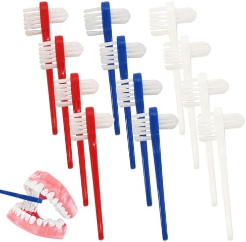 Amazon.com : 12pcs Denture Brush Dual, Head Portable Firm Hard Bristle ...