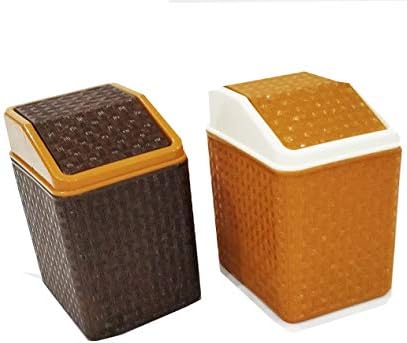 CSM® Table Dustbin Desk Dustbin with attached lid - Small Size Set of 2 ...