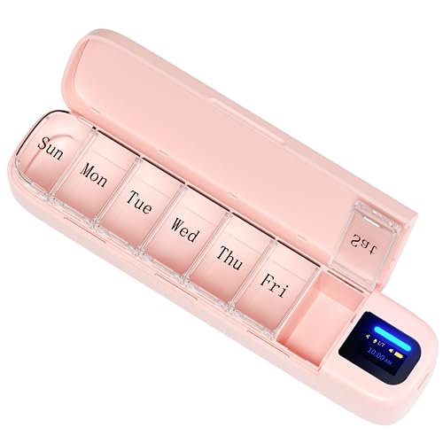 Pill Reminder, Smart Weekly Pill Organizer with Alarm, Bluetooth 7 Day ...