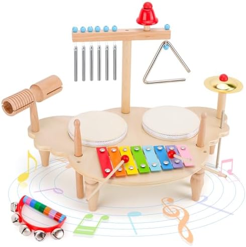 Baby Drum Set 7 in 1 Baby Musical Instruments Montessori Toys for ...