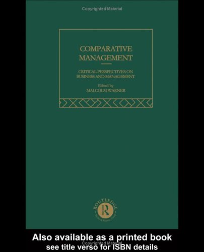 『Comparative Management : Critical Perspectives on Business - 読書メーター