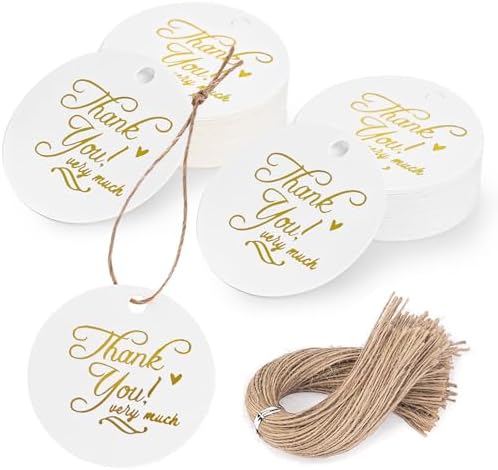 Amazon.com : SallyFashion 120PCS Thank You Gift Tags, Round Gift Tags ...