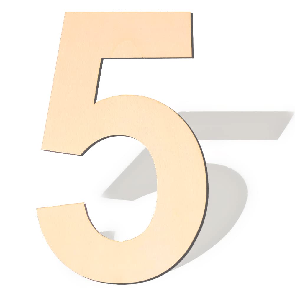 Amazon.com: 15 Inch Large Wooden Numbers 5, Blank Wood Number 5, Big ...