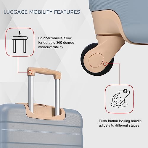 Snapklik.com : Merax 3 Piece Expandable ABS Hardshell Luggage Sets ...