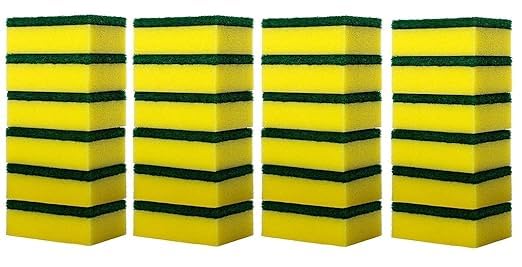 Sponge Nylon Multipurpose Scrub Sponge (Green, 12-Piece) bartan saf ...