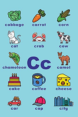 Toddler Learning Sticker Poster Alphabets C Word Phonics Poster ...