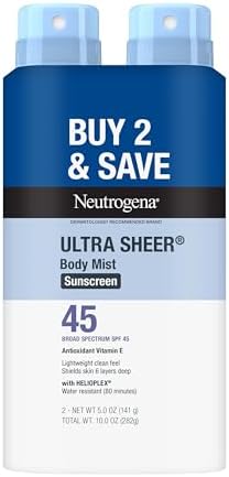 Amazon.com: Neutrogena Ultra Sheer Sunscreen Spray SPF 45 Body Mist ...