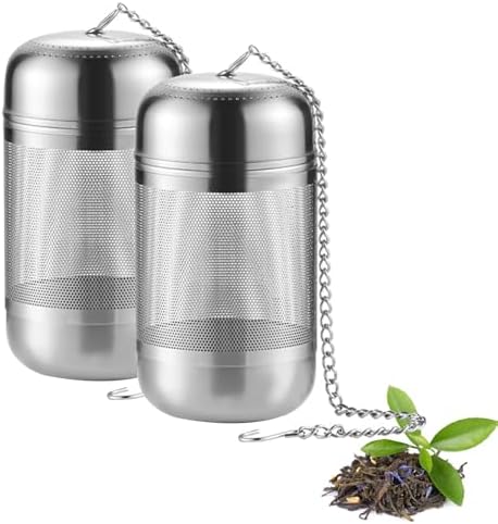 Stainless Steel Tea Infuser 2 Pieces Fine Mesh Tea Infuser with Chain ...